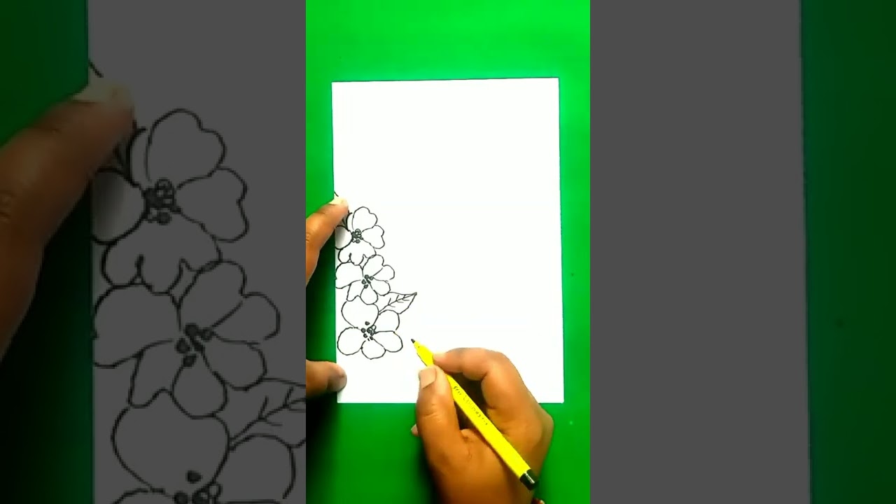 Trendy flower border designs|#shorts #shortvideo #omkaracreations