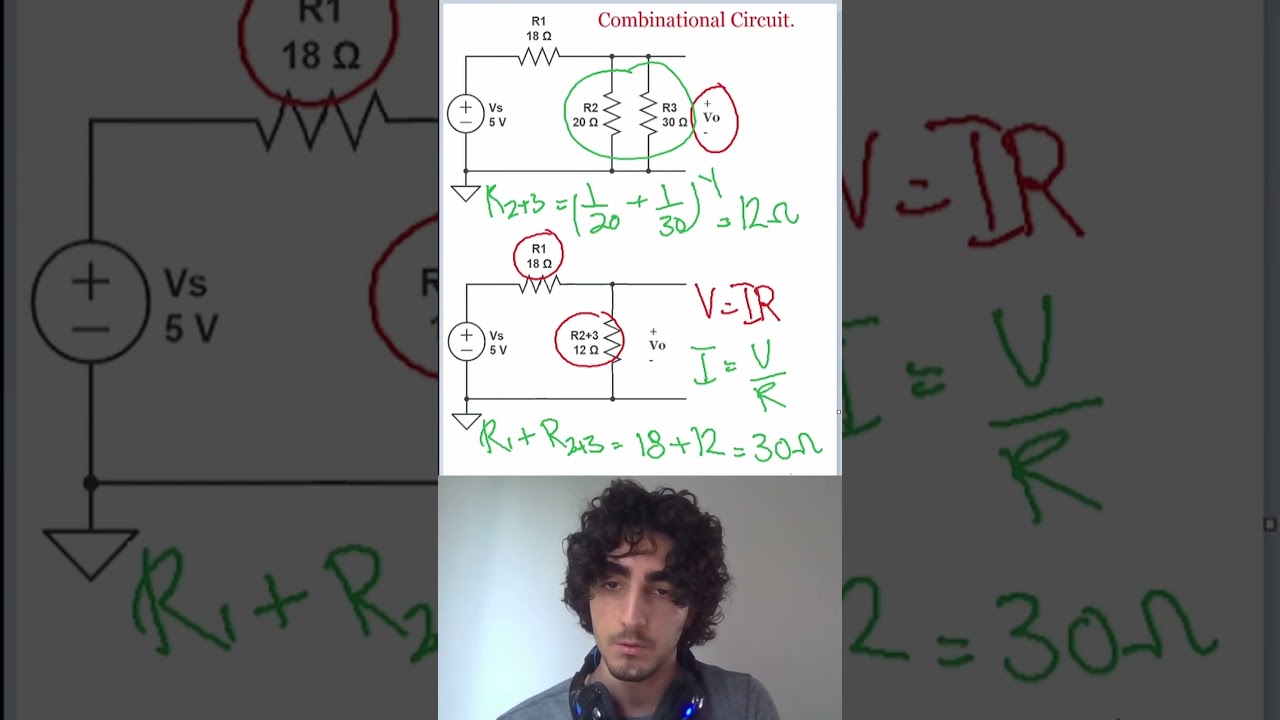 Fast way to solve basic Combinational Circuit #circuitanalysis #ohmslaw