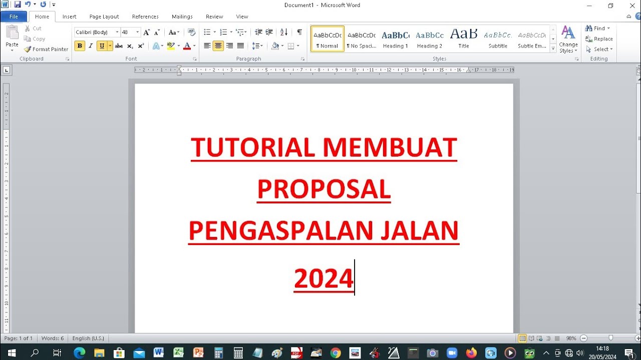 Video tutorial membuat proposal pengaspalan jalan 2024