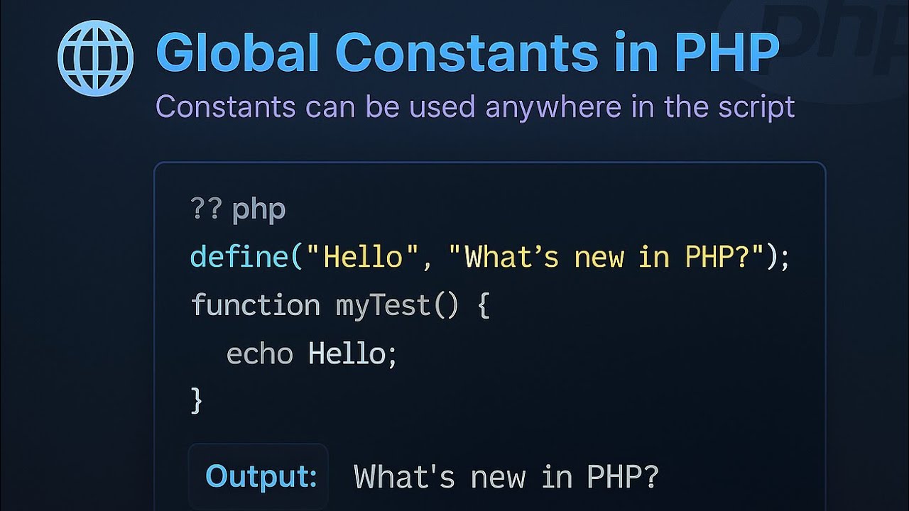 “PHP Constants Explained | constant() vs define() | Full Guide for Beginners (2025 Update)”