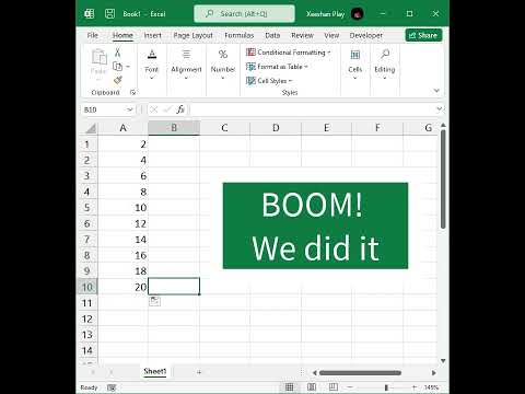 Excel Magic: Multiplication Table with Mouse Drag!