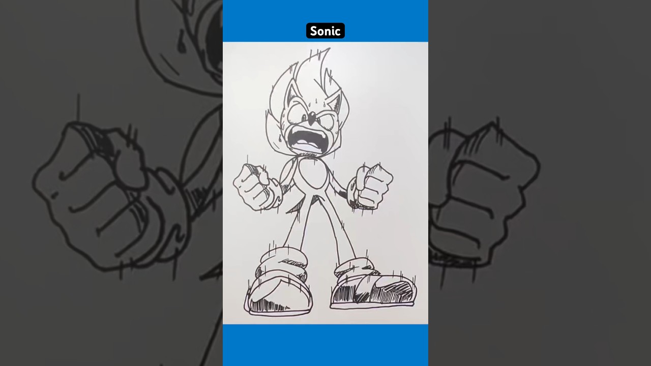 How To Draw Sonic Powering up | Sonic #shorts #drawing #drawingvideo #sonic