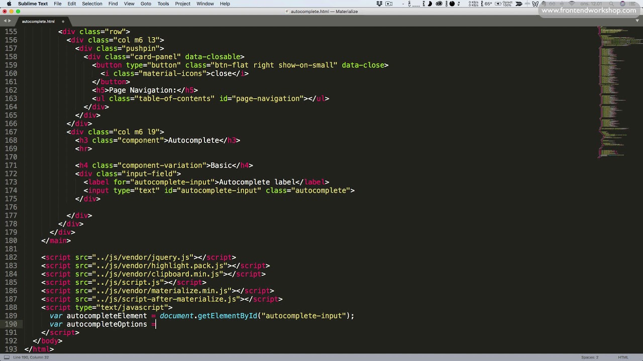 Materialize: Forms – Autocomplete
