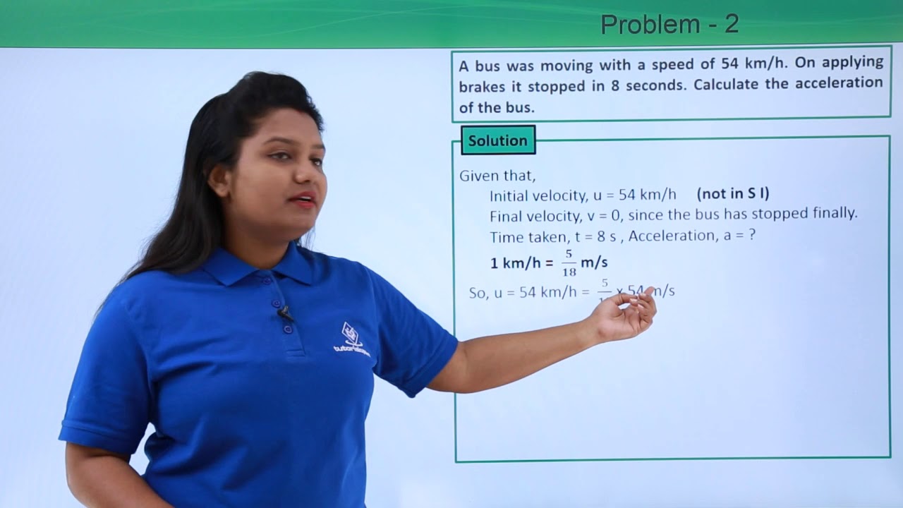 Class 9th – Velocity - Time Relation Problem – 2 | Motion | Tutorials Point