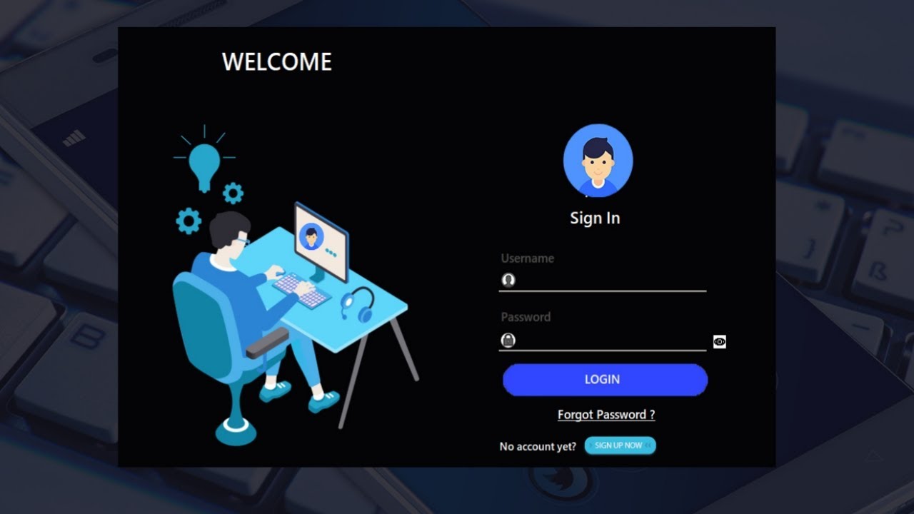 Login Page using Python Tkinter | Professional Modern GUI (  Part 2 )