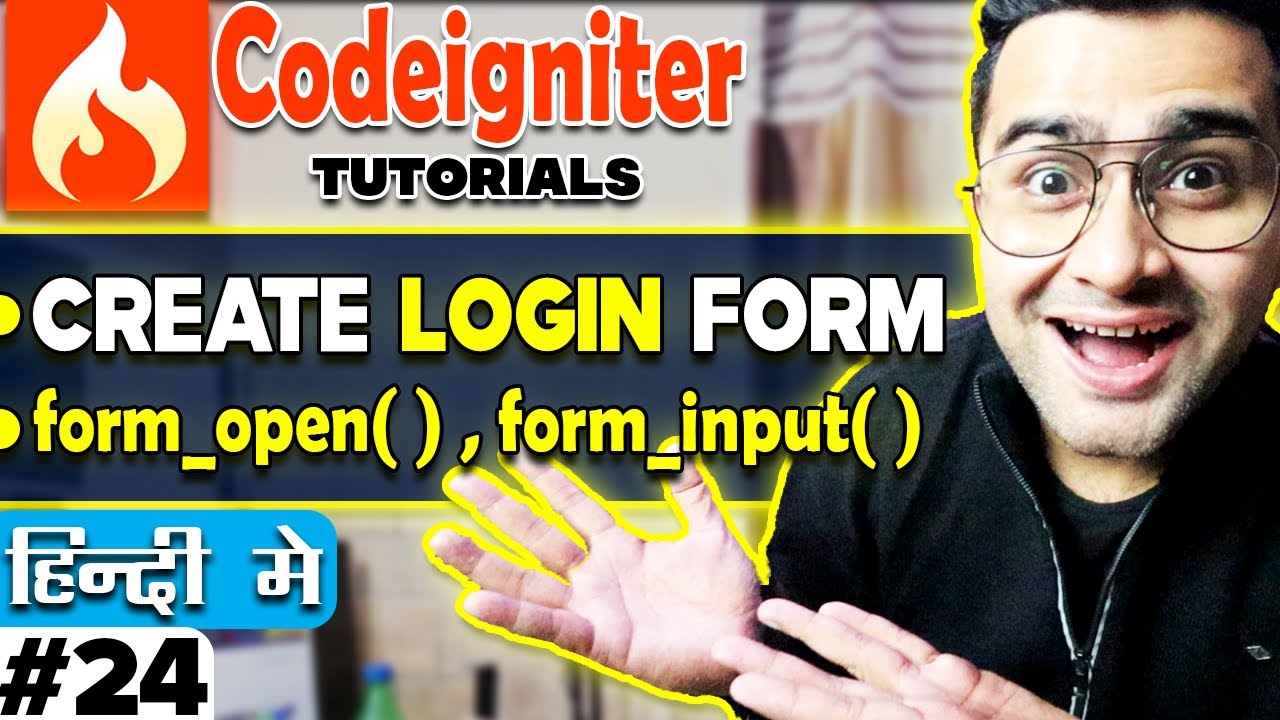 Codeigniter Mini Project Tutorial in Hindi/Urdu (Create Login Form) | form_open()  | form_input()