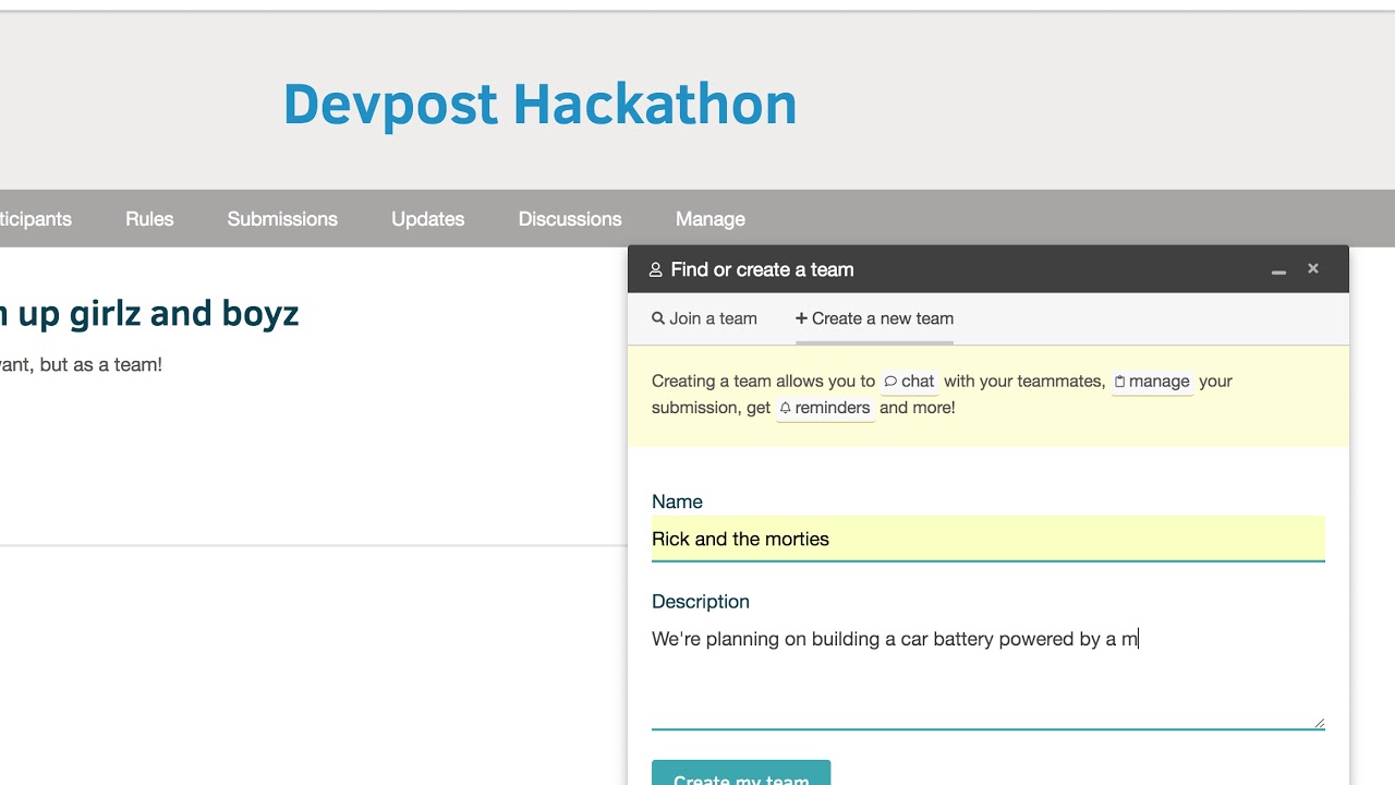 Robin's devpost hackathon project