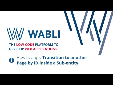 How to apply a Transition to another Page by Id inside a Sub-entity or Table with Sub-entity.