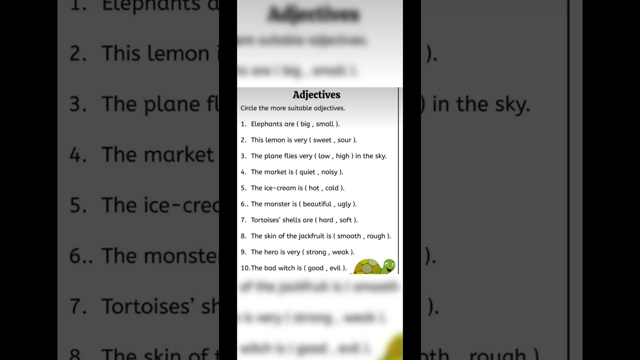 #learning Adjectives worksheet