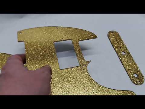 Gold Glitter Pickguard and control plate set Fender Tele, | Reverb