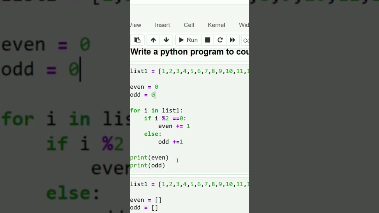 2.10 How to count even numbers and odd numbers of a list