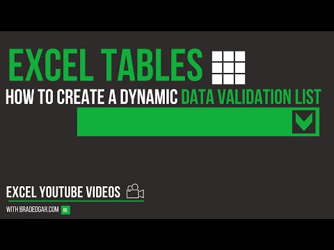 Excel Tables: How to Create a Dynamic Data Validation Drop Down with Excel Tables and a Name Range