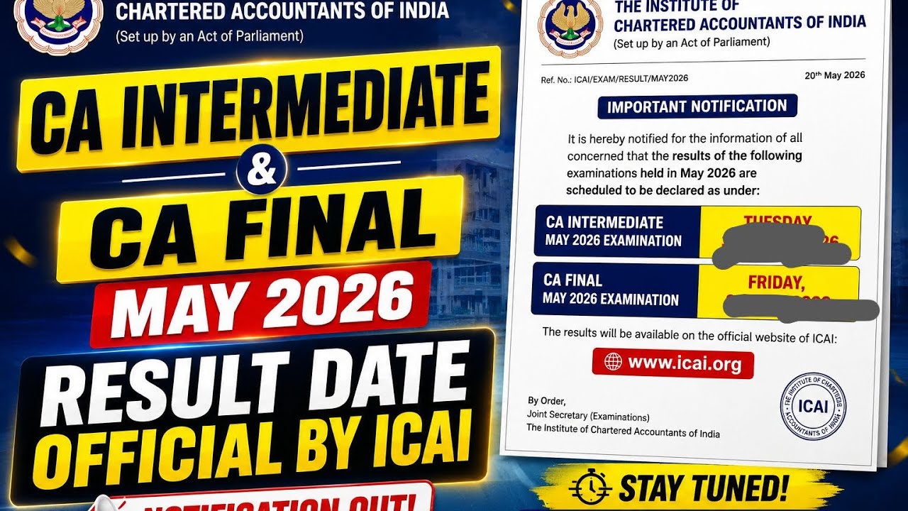CA Exam May 2026 Result Date | ICAI Exam May 2026 Result Notification 
