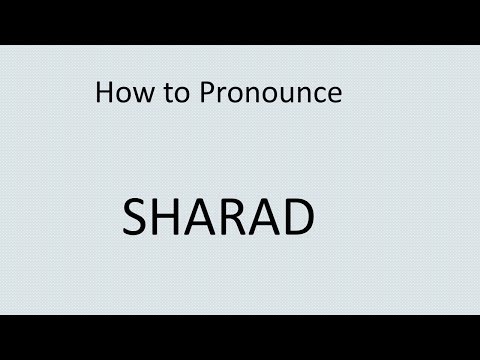 How to pronounce Sharad?
