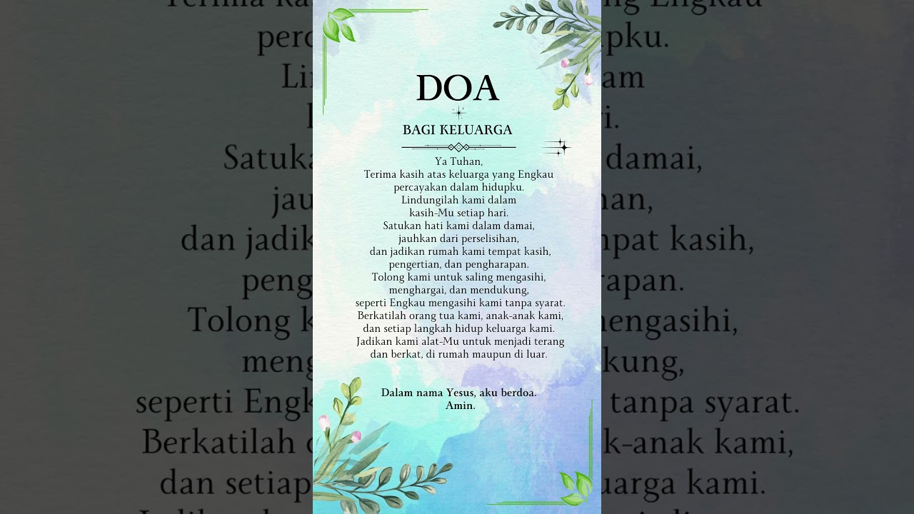 Doa untuk Keluarga | Lindungi dan Berkati Rumah Kami, ya Tuhan 🙏 #doa #yesus