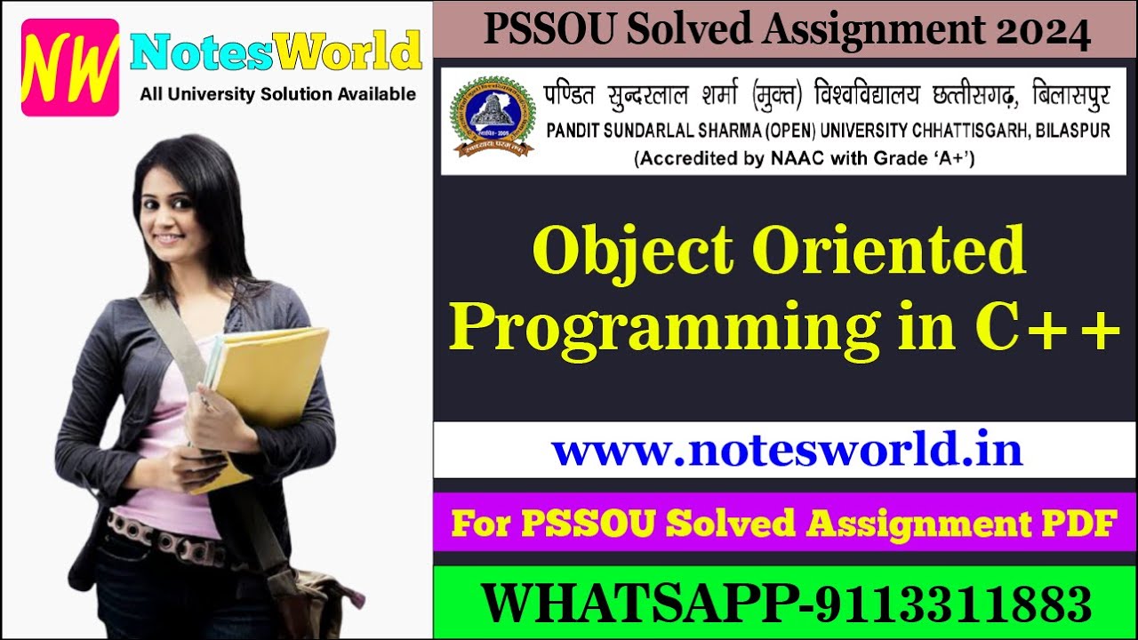 PSSOU Object Oriented Programming in C++Solved Assignment 2024 (January - December 2024)
