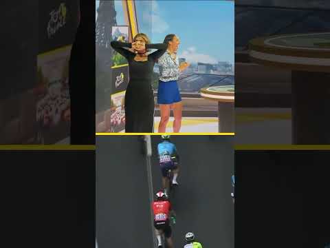 Orla Chennaoui and Dani Rowe were all of us when Mark Cavendish completed Project 35 😍 #TDF2024