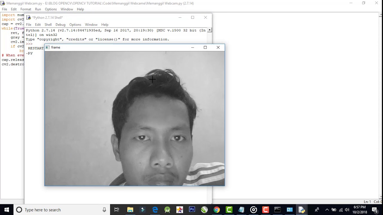 Calling the Webcam Gray with OpenCV Python