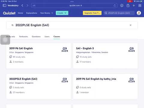 Quizlet - how to request to join a new class