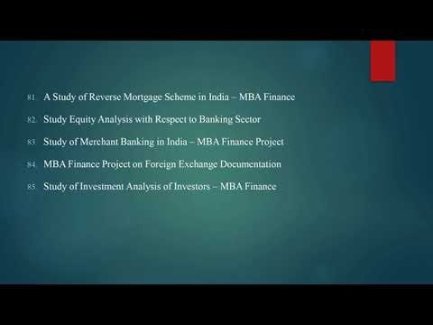 MBA SIP PROJECT TOPIC LIST ON FINANCE - 2024 | MBA FINANCE PROJECTS