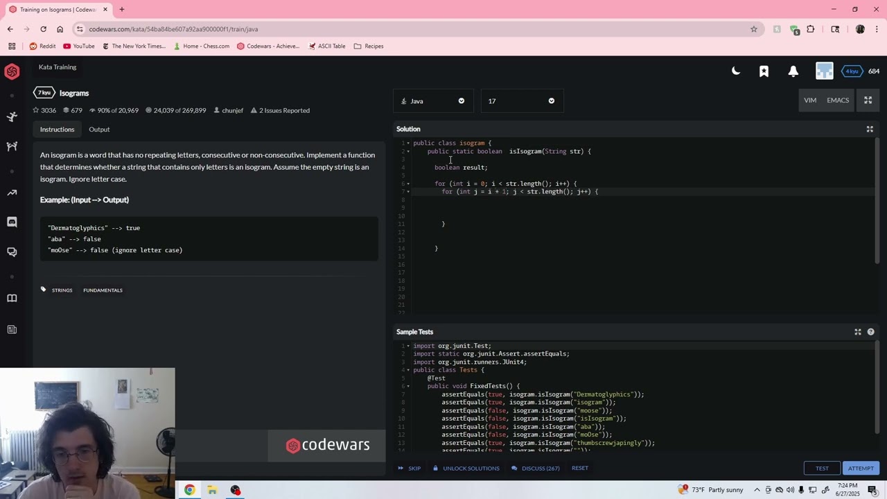 Codewars - 7 Kyu - Isograms (Java)