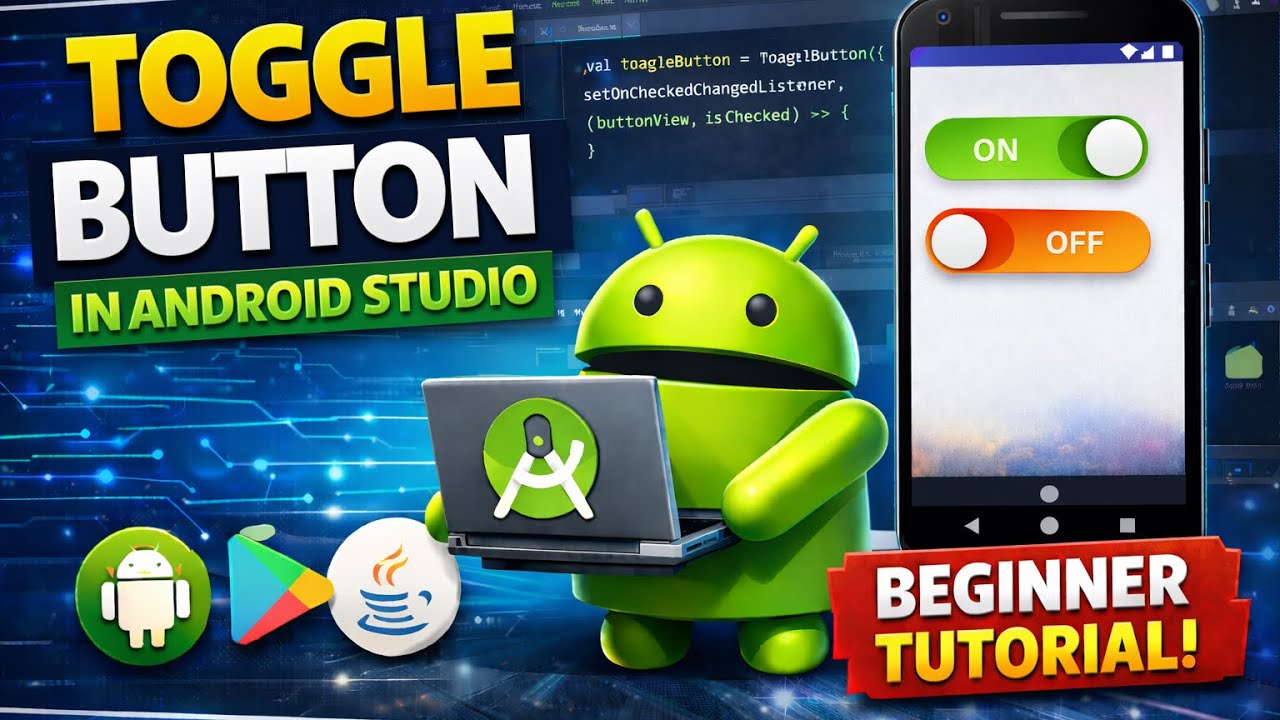 Toggle Button in Android studio Application#togglebutton #android #toggleswitch #androidstudio #4k