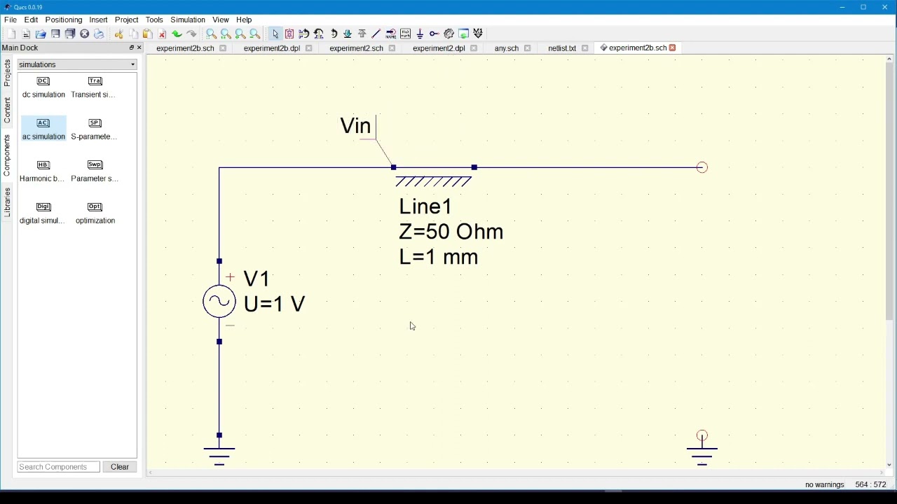 experiment 2 qucs part 2  transmission line o pen circuit  | mumbai university | Semester 7 R2019