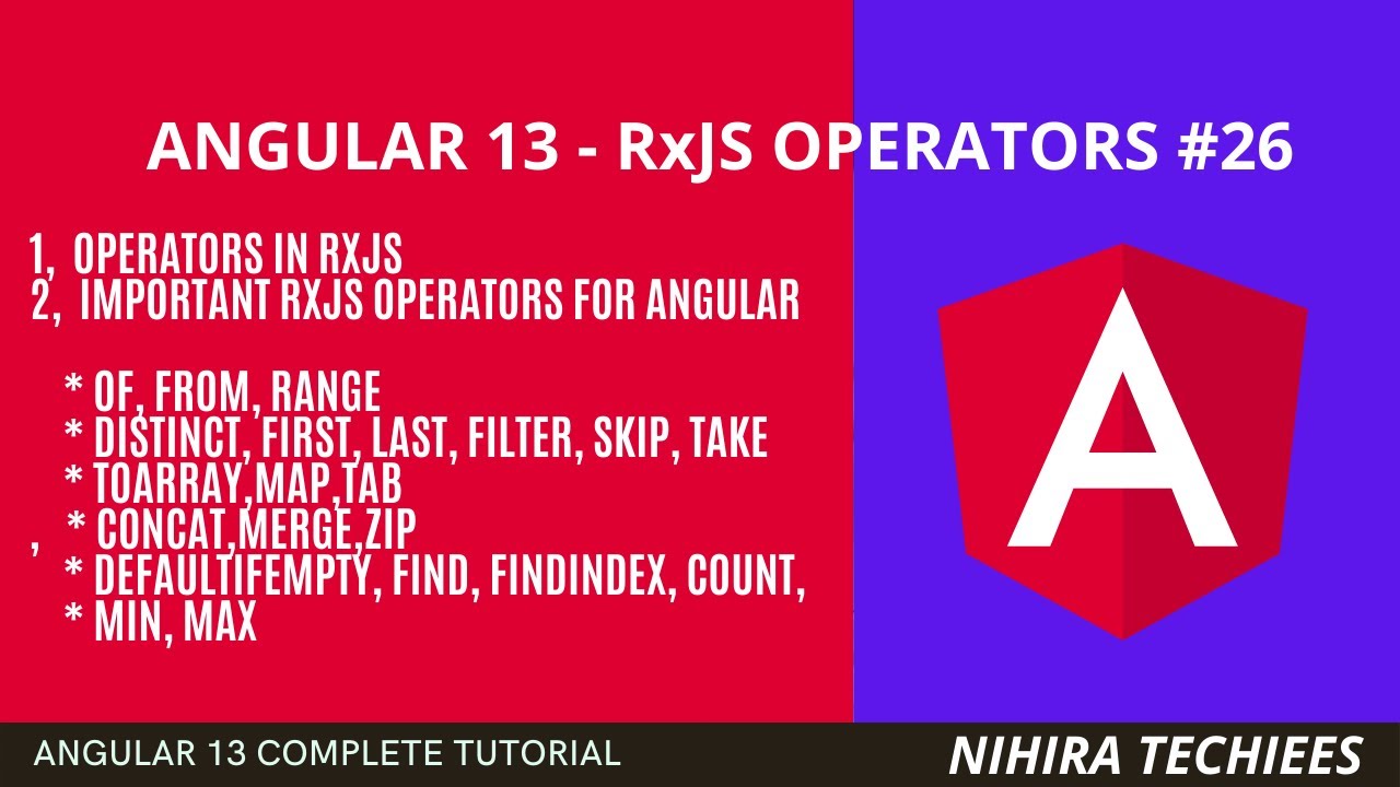 RxJS Operators in angular 13 | basic rxjs operators for angular | angular 13 tutorial #32