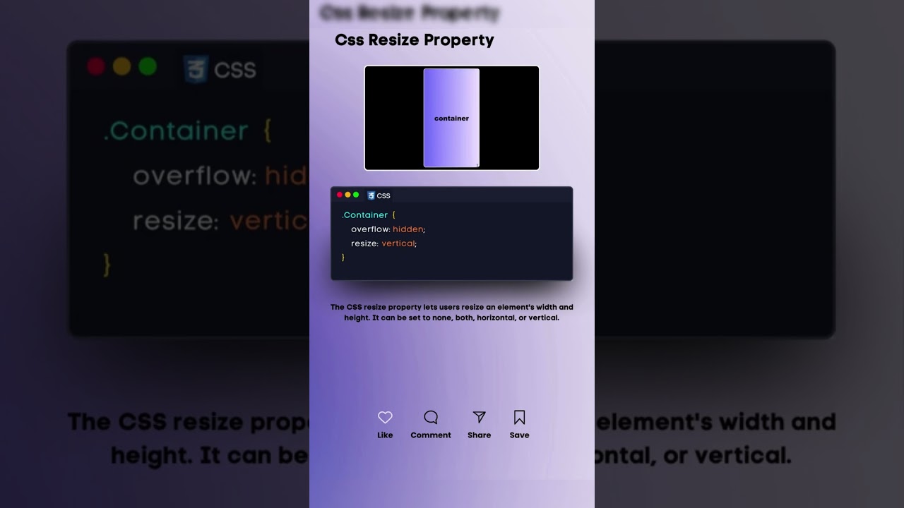🔍✨ Master the CSS Resize Property for Flexible UI! 🖱️💻||#shorts #shortvideo #html5css3 #webdesign