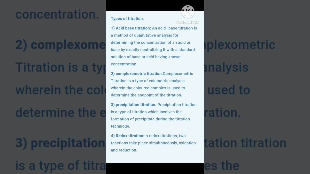 types of titration and definition