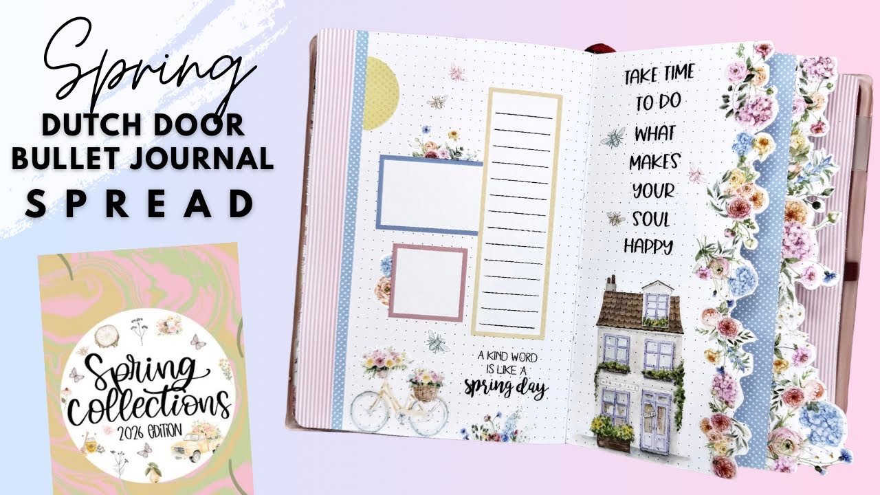 PLAN WITH ME | SPRING DUTCH DOOR BULLET JOURNAL SPREAD