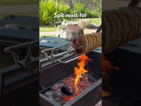 Spit roast for Easter #australia #farmlife #easter #roast #lambroast #porkroast