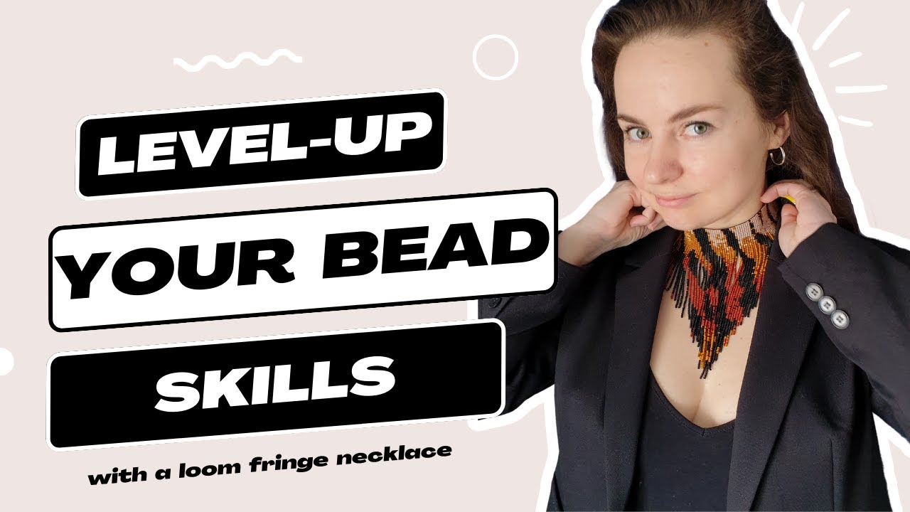 Tiger beaded loom fringe necklace tutorial | How to make a beaded fringe choker | Loom pattern