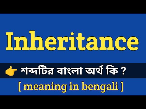 Inheritance Meaning in Bengali With Example || Inheritance শব্দটির বাংলা অর্থ কি হবে ?