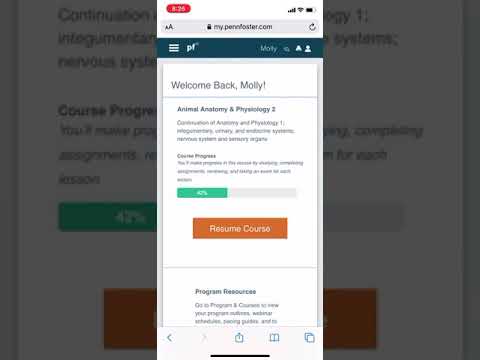 Penn Foster Review - Learning Dashboard - Vet Tech