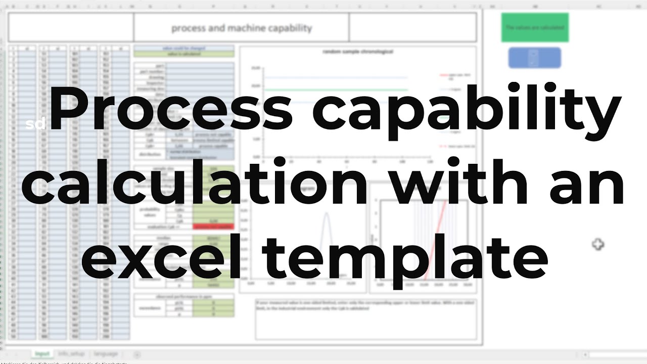 process-capability calculation with an excel template