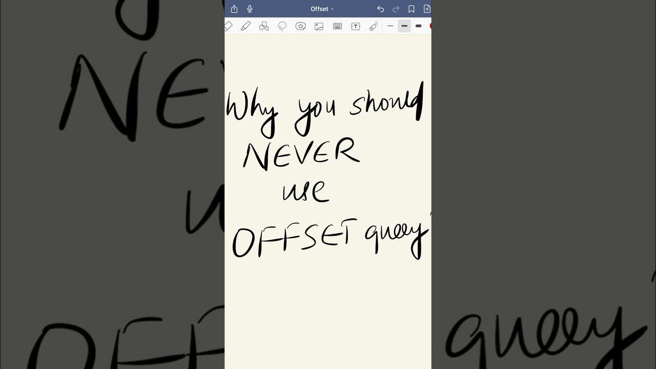 OFFSET in SQL is bad! Here is why. #mysql