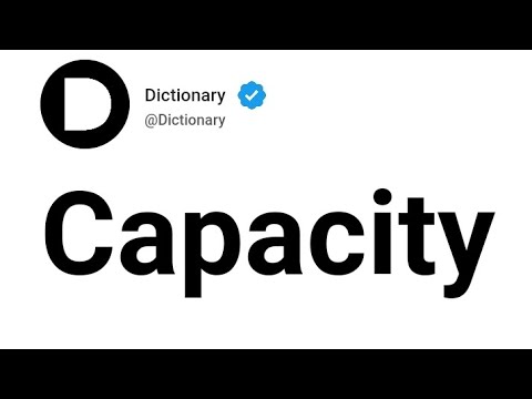 Capacity Meaning In English