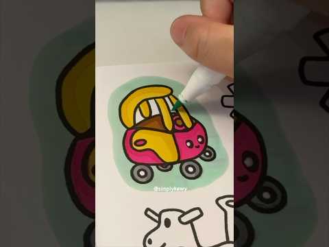 Little car coloring asmr | Simply Doodles coloring book (available on Amazon) 🚗