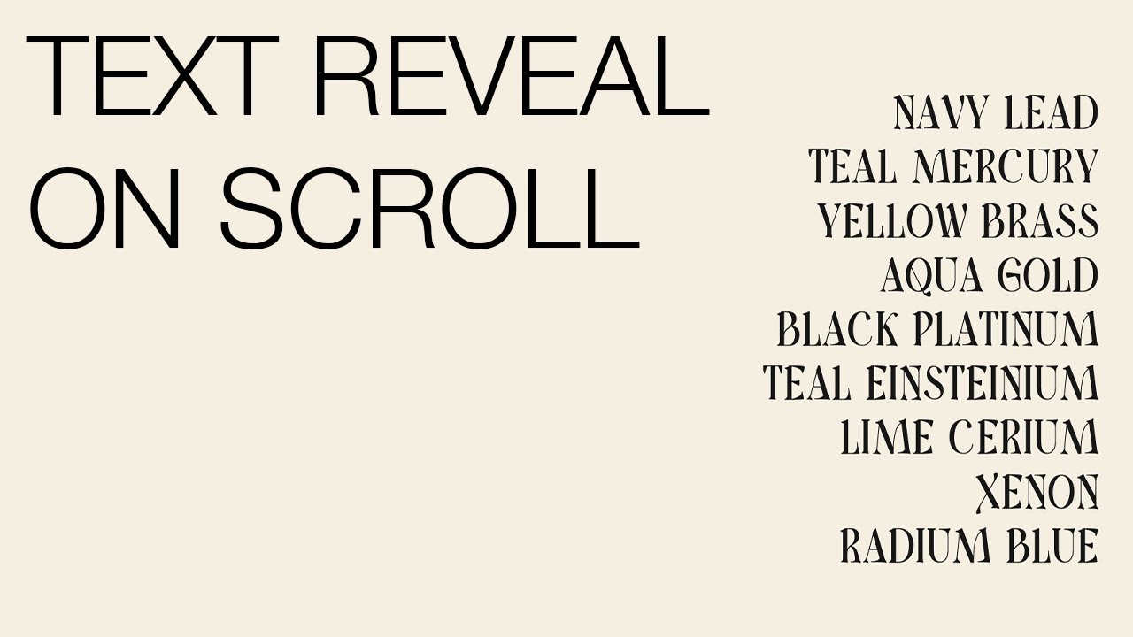 Vanilla JavaScript: Text Reveal on Scroll Animation