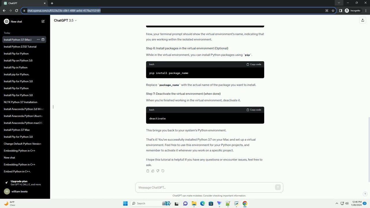 install python 3 7 in mac