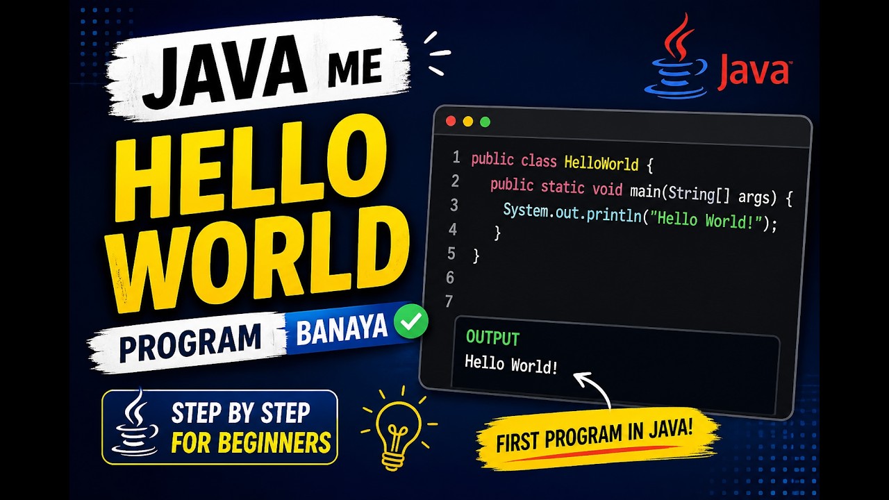 Java Hello World Program for Beginners (Step-by-Step)
