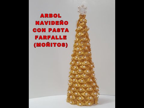ARBOL DE NAVIDAD CON FIDEOS MOÑITOS #shorts #tutorial