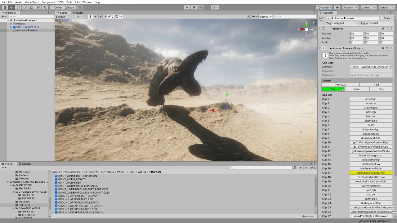 Animation Preview - Preview Animations in the Unity Editor