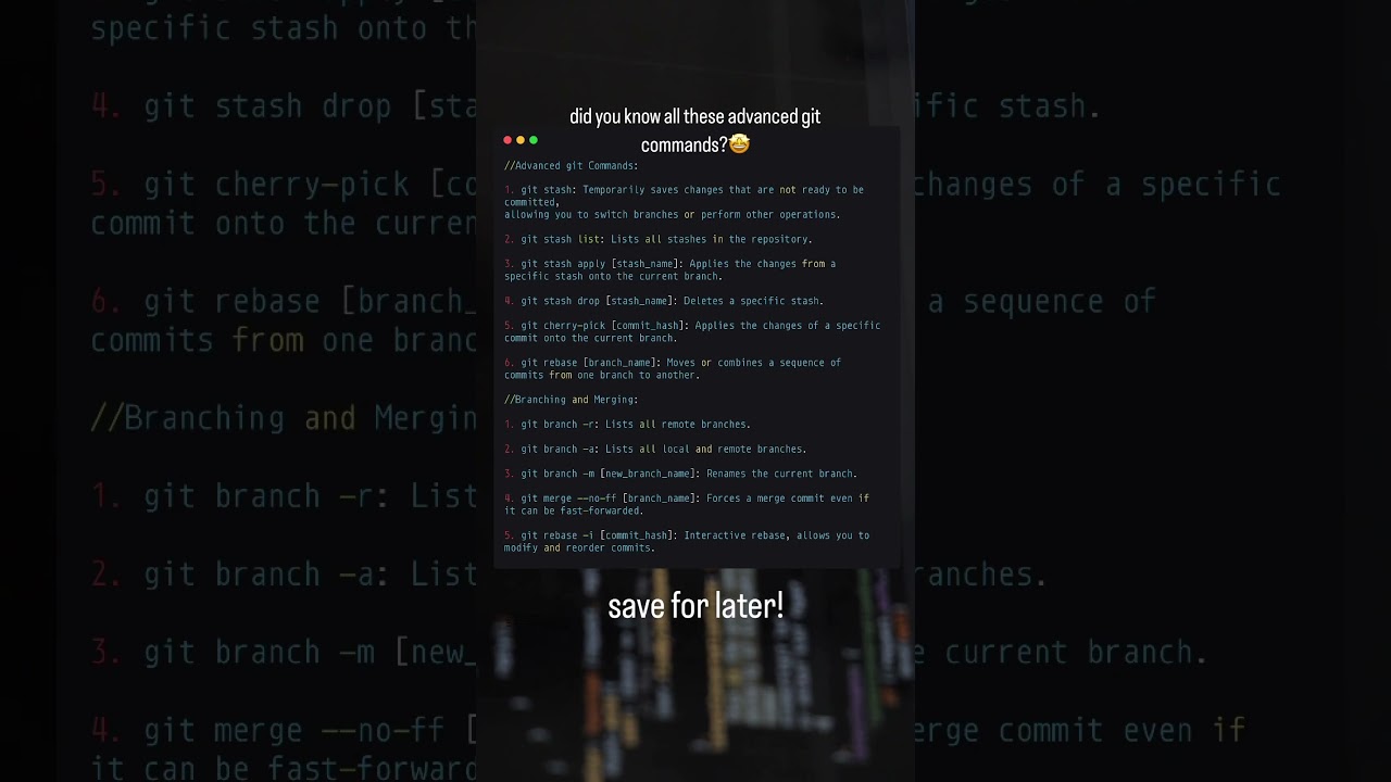 Git Commands for developers || #github #git #gitcommands  #coding #developer