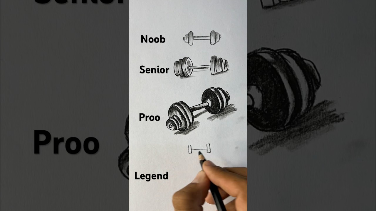 How to draw dumbbells #gym #viral #art #sketch #youtubeshorts