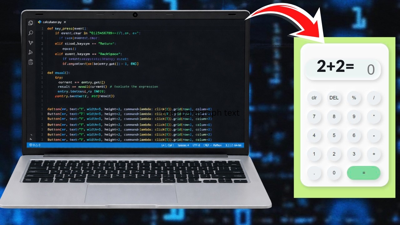 Python GUI Calculator using Tkinter | Full Tutorial for Beginners