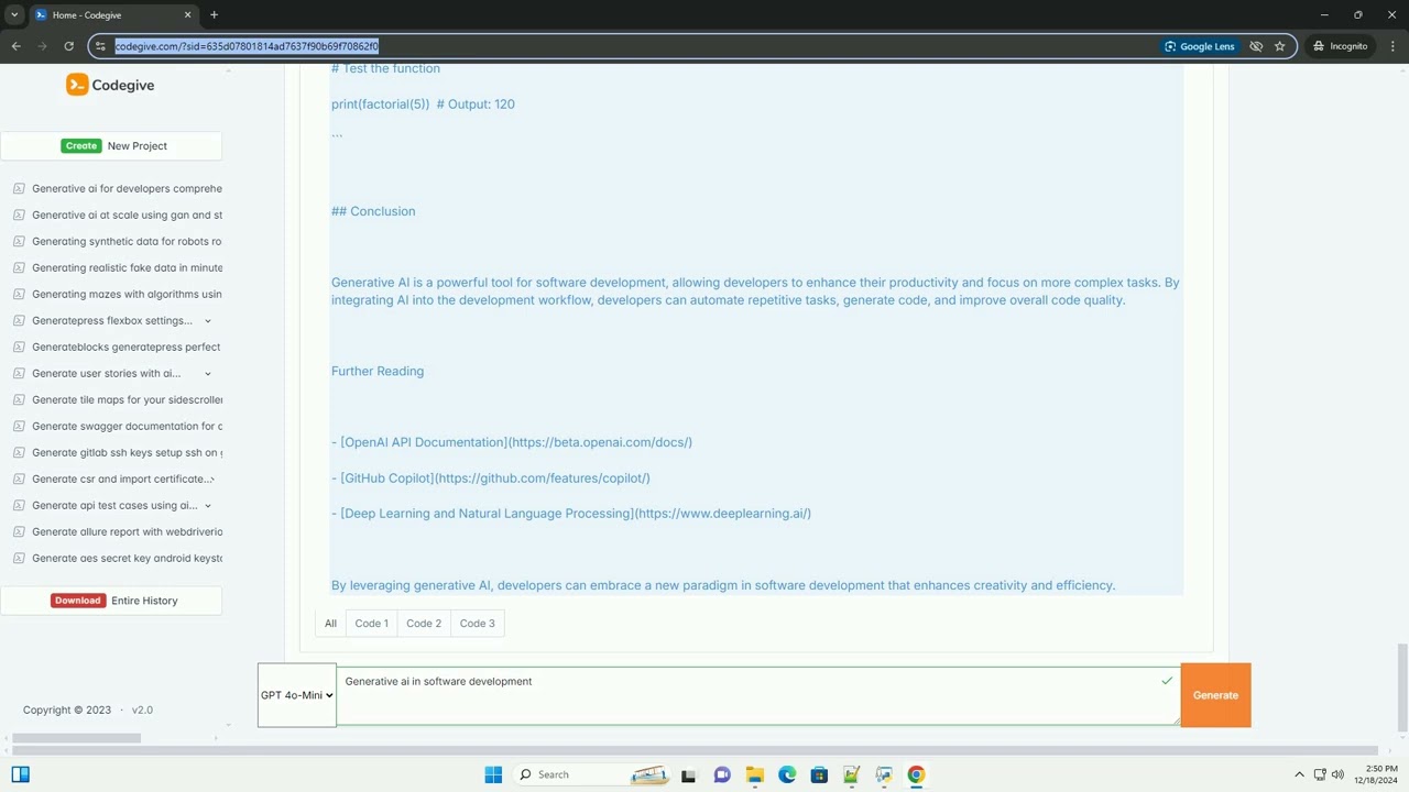 generative ai in software development