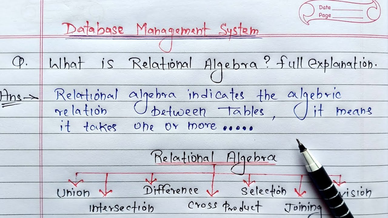 DBMS Relational Algebra | Learn Coding