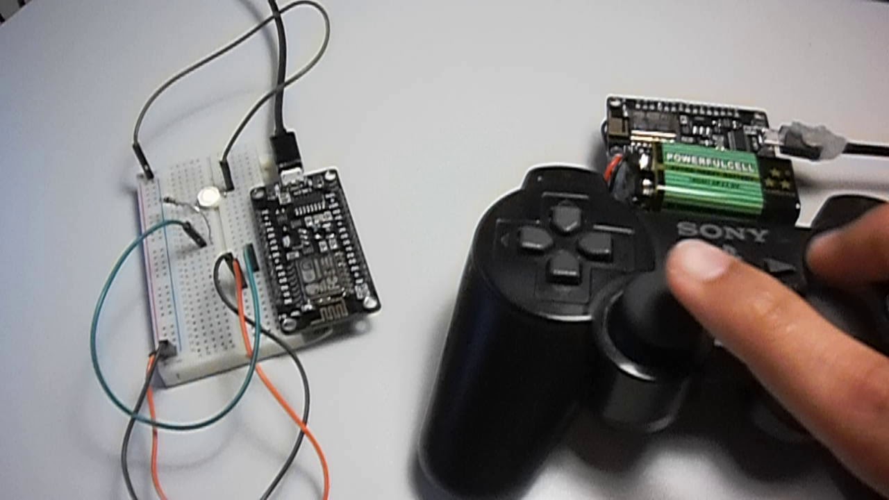 Controlling LED wireless using PS2 Controller + ESP8266